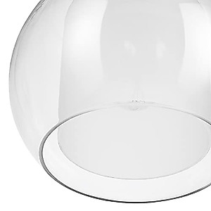 Globe Electric 61256 Aura 1-Light Flush Mount Ceiling Light, Bronze, Clear Glass Outer Shade, Frosted Glass Inner Shade, Brown, Bulb Not Included