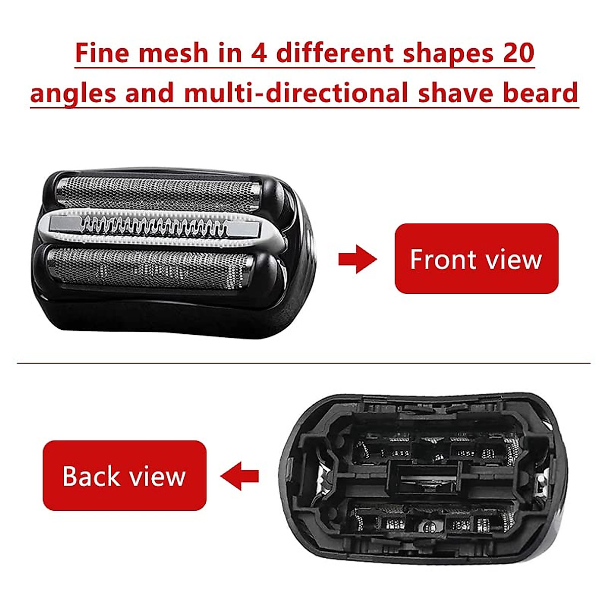 Series 3 32B Shaver Foil & Cutter Replacement Part for Braun Electric Razor, Compatible with Braun 320 330 340 350CC 370cc-4 390cc-4 3000s 3010s 3040s 3050cc 3070cc