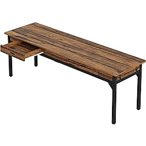 Tribesigns 78.7" Extra Long Computer Desk, [Double Desk] [2 Drawers], Two Person Desk Large Executive Office Desk, Writing Table Study Desk for Home Office, Rustic Brown