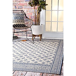 nuLOOM Jardine De Millefleurs Indoor/Outdoor Area Rug, 6' x 9', Blue