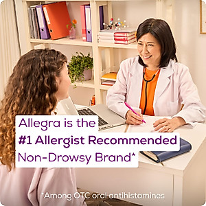 Allegra Adult 24-Hour Allergy Relief Tablets, Non-Drowsy Indoor and Outdoor Allergy Medicine, 180 mg Fexofenadine HCI Antihistamine Pill, 70-Count