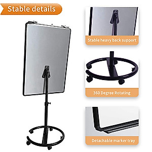 VIZ-PRO ECO Magnetic Mobile Whiteboard/Flipchart Easel, Black, 28 X 40 Inches