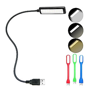 ORIEMARS USB Reading Light, Laptop Light,Keyboard Light for Computer Adjustable Gooseneck, 3 Color x 3 Brightness USB Lamp/1pc + 3pcs Mini LED Lights (1 + 3)