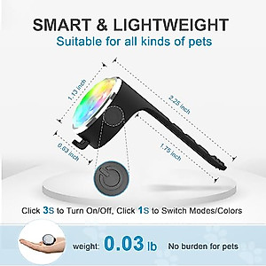 Tubasion Rechargeable Dog Collar Light, 2023 Newest 7 Color Changing Light for Dog Collar with 100% Waterproof and Durable Silicone Band. Dog Lights for Night Walking, Camping, Bike