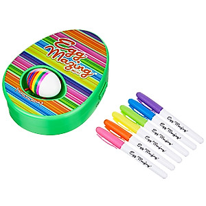The EggMazing Easter Egg Mini Decorator Kit Arts and Crafts Set - Includes Egg Decorating Spinner and 6 Markers [Packaging May Vary]