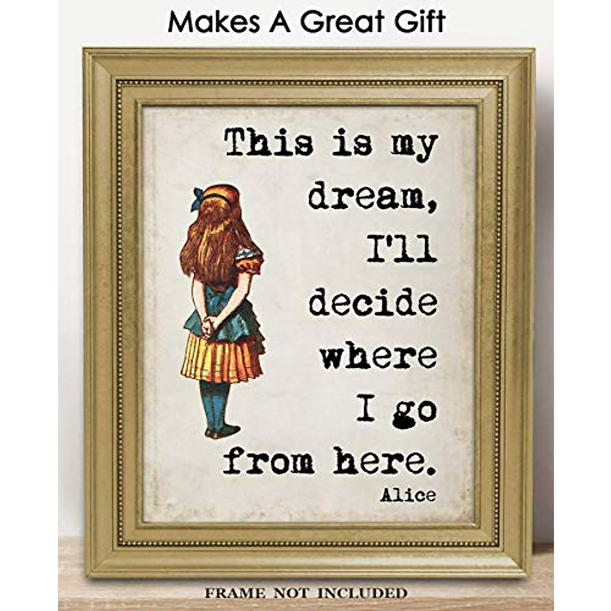 Inspirational Motivational Affirmation Wall Art Decor Positive Quotes Poster"This Is My Dream" Alice In Wonderland Poster For Office, Classroom, Livingroom & Bedroom, Unframed Posters 8x10"