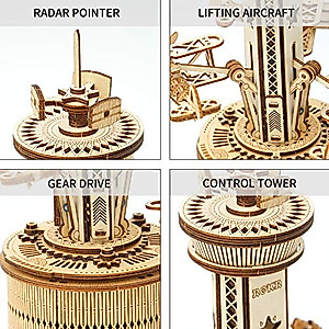 ROKR 3D Wooden Puzzle Mechanical Music Box,DIY Aircraft Model Kits to Build,Best Toy Gift for Kids/Teens/Adults on Birthday,Decoration for Room