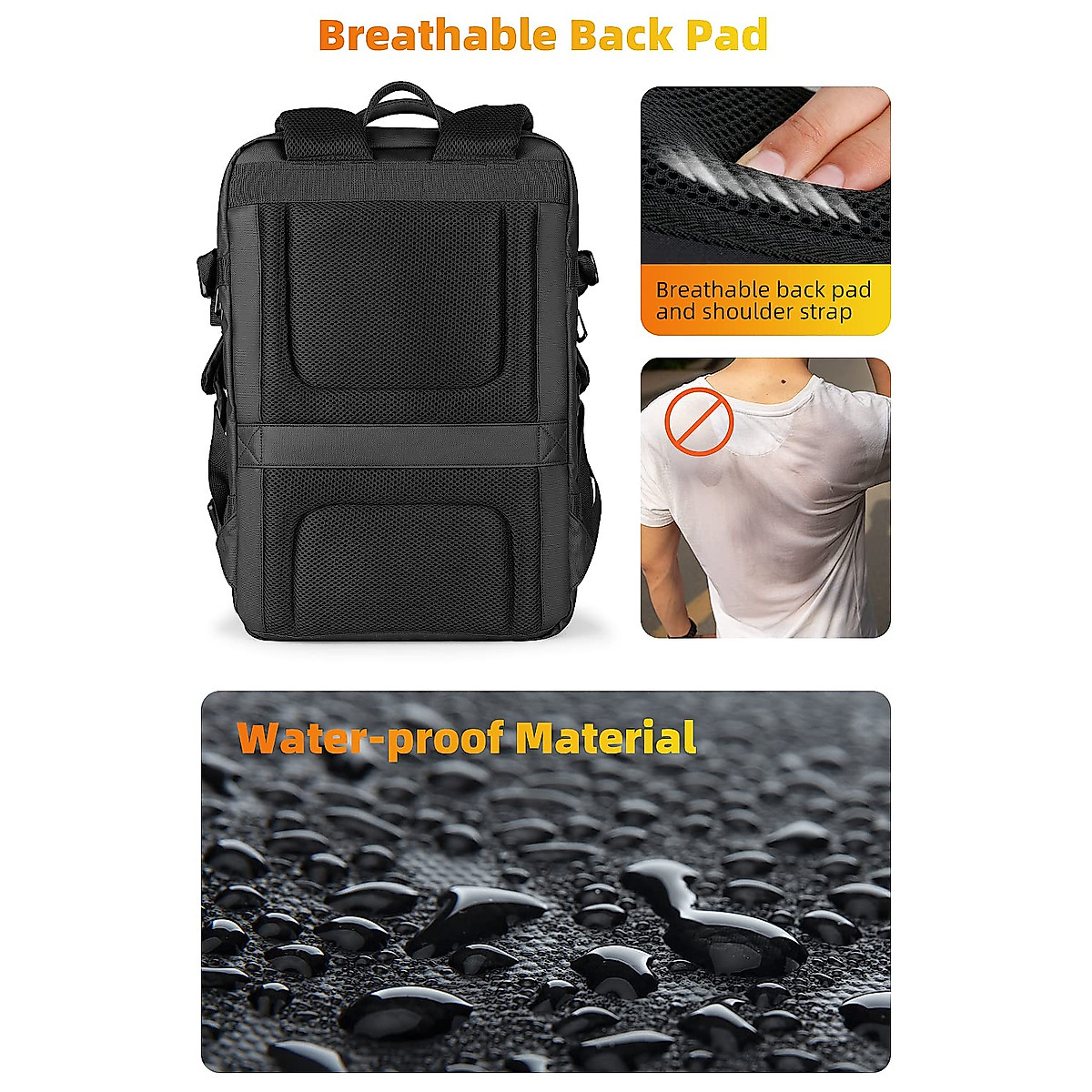 Mark Ryden Laptop Backpack,17.3 Inch Large Capacity Business Backpack for Men,Waterproof Expandable Carry-on Travel Backpack,Anti-Theft Gaming Laptop Backpack with USB Charger (Expandable 30L-45L)