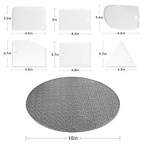 Miecux Cake Decorating Supplies Cake Stand Aluminium Revolving Cake Turntable - 12'' Rotating Cake Decorating Stand with 2 Angled Icing Spatulas and 6 Comb Icing Smoother, Cake Leveler,Cake Board
