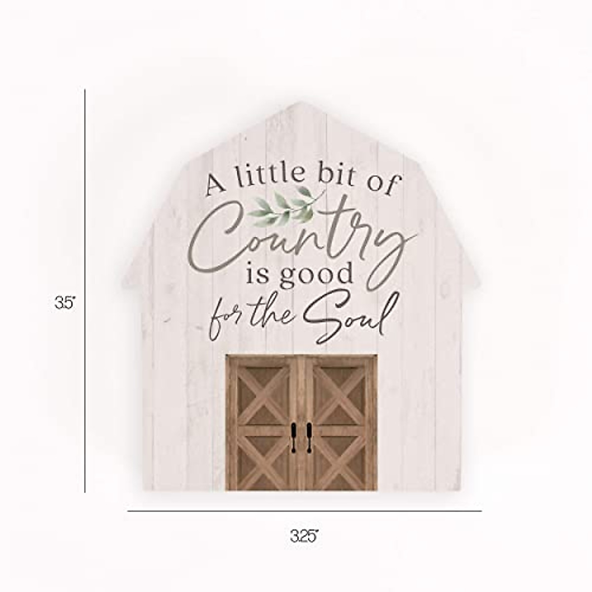 P. Graham Dunn Country is Good for Soul Barn Brown 3.5 x 3.25 Pine Wood Tabletop Shape Sign
