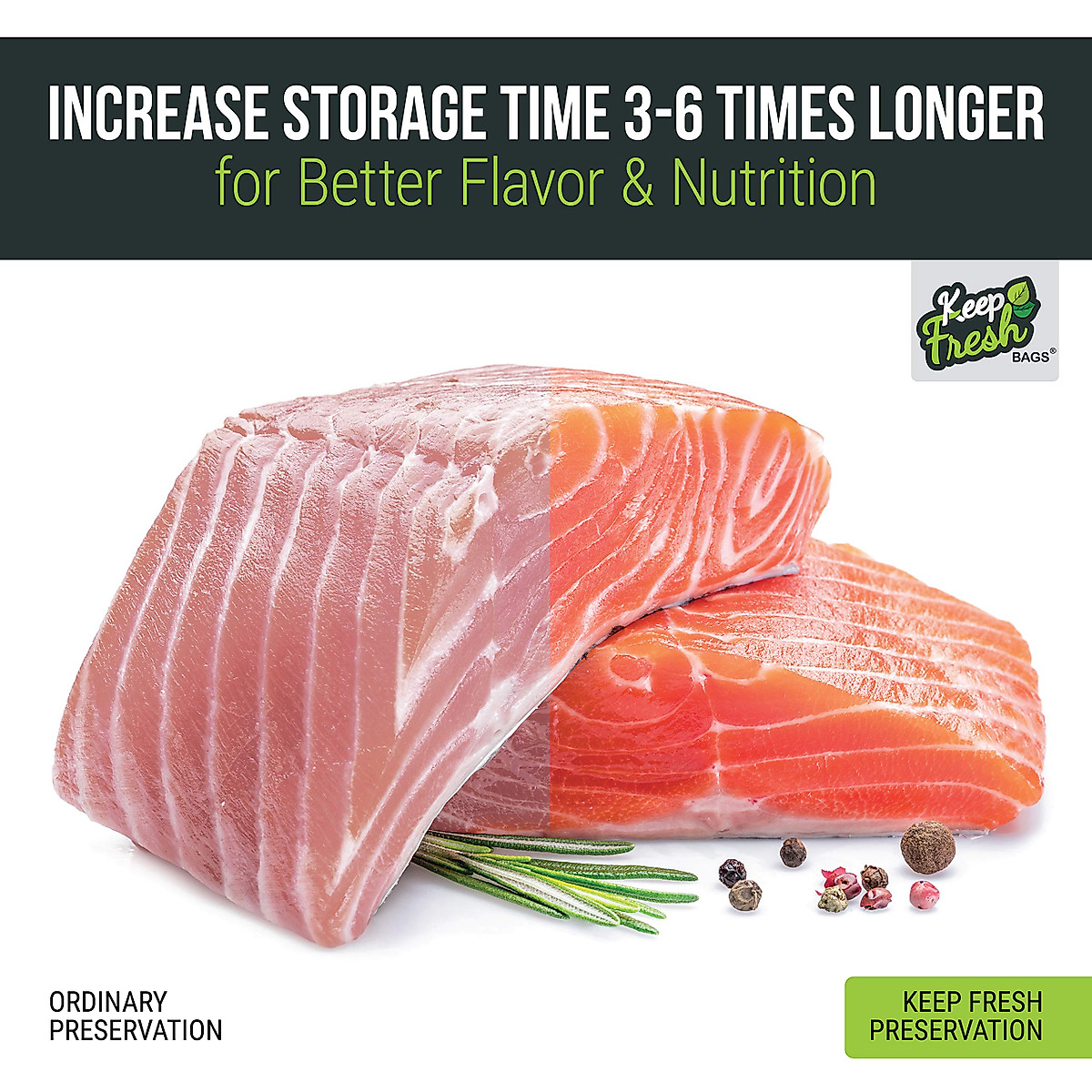 Keep Fresh Food Vacuum Sealer Rolls (11" x 50', 1 Roll), 3.5mil Food Storage Bags for Freezer Storage (50 Feet)