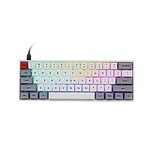 EPOMAKER SK61S 61 Keys Bluetooth 5.1 Hot Swappable Mechanical Keyboard with RGB Backlit, NKRO, Water-Resistant, Type-C Cable for Win/Mac/Gaming (Gateron Optical Brown, Grey)
