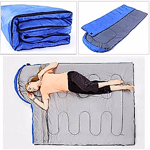 Lightweight Sleeping Bag, 3 Season Sleep Bags for Kids Adults Girls Women, Microfiber Filled Warm Cool Cold Weather 5-20 Degree for Backpacking/Hiking/Naturehike/Camping with Compression Sack -Blue