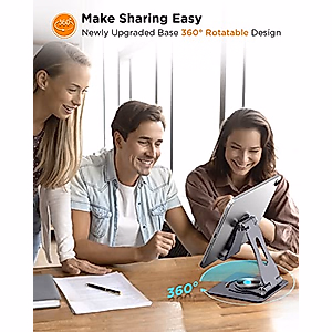 EasyAcc Phone Stand, Newly 3 in 1 Adjustable Cell Phone Stand, 2023 Aluminum Stable iPhone iPad Stand Dock, Foldable Desktop Phone Holder for iPhone 14 13 12 11 XR, Tablet (7-10.7"), Nintendo Switch