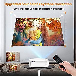 VYSER Projector with 5G WiFi & Bluetooth, 400ANSI Native 1080P Movie Projector with Screen, 4P/4D Keystone Correction, 300" Portable Outdoor Projector Compatible with HDMI, VGA, USB, iOS/Android