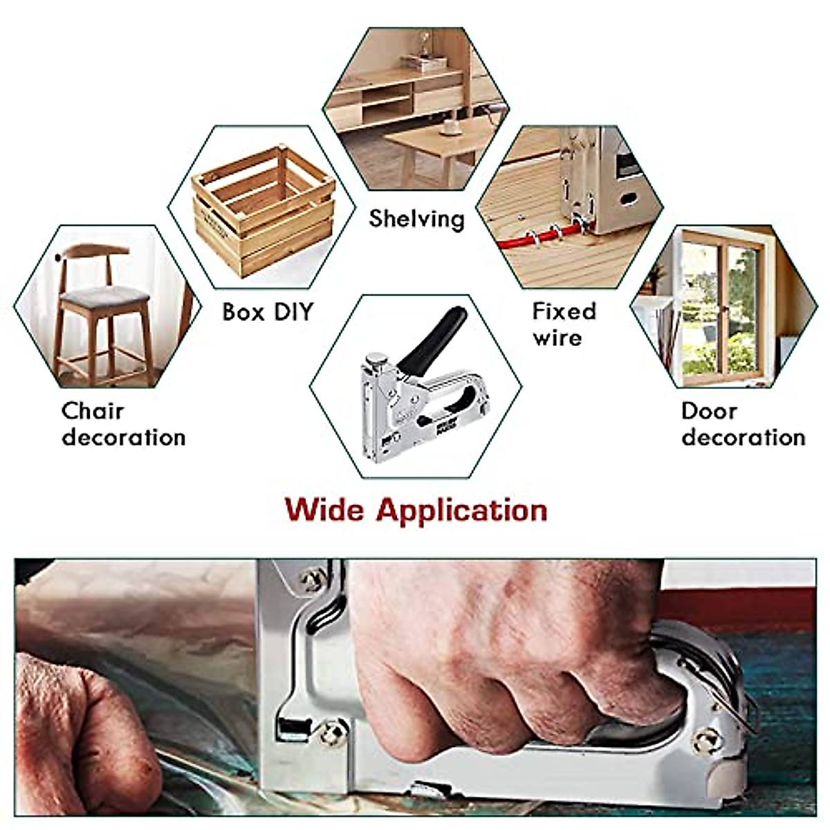 Staple Gun NEU MASTER, 3 in 1 Heavy Duty Staple Gun with Stapler Remover and 2000Pcs Staples, Manual Staple Gun for Upholstery, Fixing Material, Decoration, Carpentry, Furniture