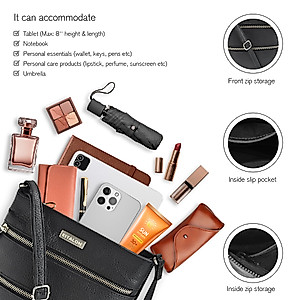 ESTALON Leather Crossbody Purses For Women - Trendy Women's Crossbody Handbags - Medium Size Shoulder Bags For Ladies (Bison)