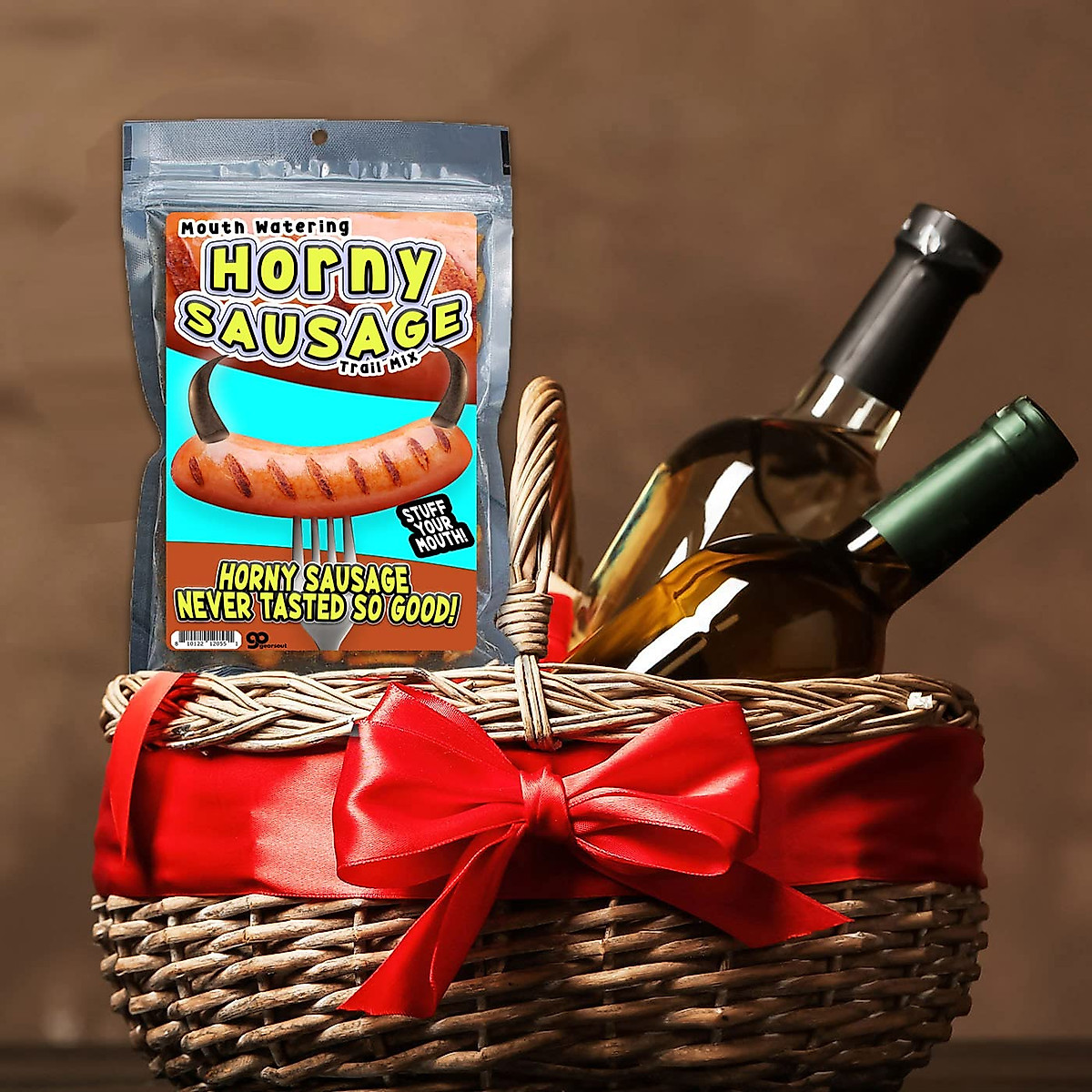 Horny Sausage Gourmet Trail Mix - Premium Food Gifts for Men - Sausage Gift for Sausage Lovers - Spicy Snack Basket Idea - Stocking Stuffers Women