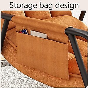 Rocking Chair Oversized Rocker With Armrest, Padded Cushion Comfy Outdoor Patio Chairs Camping Chairs, Recliner Chair With Steel Frame For Patio, Backyard, Balcony, Porch, Load Capacity 150KG ( Color