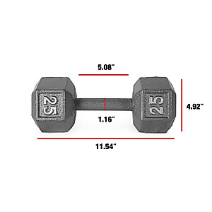 CAP Barbell Solid Hex Single Dumbbell (25-Pound)