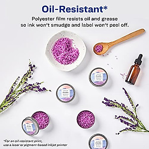 Avery Durable Waterproof Round Labels with Sure Feed, 1-5/8" Diameter, 200 Oil and Tear-Resistant Waterproof Labels, Print-to-The-Edge, Laser/Pigment-Based Inkjet Printable Labels