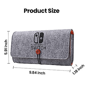 GFANSY Switch Carrying Case for Nintendo Switch OLED Model 2021 & Switch 2017, Hard Shell Portable Cover Storage Bag w/5 Game Card Slots for Nintendo Switch Console & Accessories