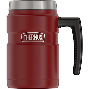 Thermos Stainless King 16oz Desk Mug, 16 Ounce, Matte Red