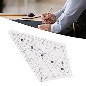 45 Degrees Quilting Ruler - Clear Sewing Ruler for Precise Measurements - Sturdy Plastic Quilting Ruler for Sewing Supplies - Transparent and Durable Sewing Ruler(16in)