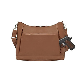 Gun Toten Mamas Concealed Carry Large Hobo Handbag, Tan, One Size