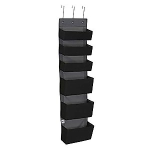 Household Essentials Black 6 Pouch Fabric Over The Door Organizer
