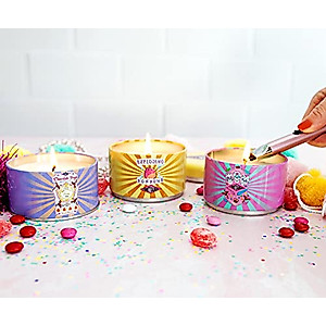 Harry Potter Honeydukes Stacking Tins Of Scented Soy Wax Candles, Set of 3 With Unique Fragrances | 25-Hour Burn Time For Cleansing | Home Decor Housewarming Essentials, Wizarding World Hogwarts Gifts