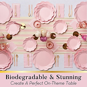 Sophistiplate Eco-Friendly Compostable Dinner Plates - Made of Bamboo Wood Fiber, and Sugarcane- Biodegradable and Disposable Party Plates- Sturdy & Heavy Duty - Pack of 16