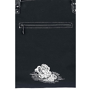 Lost Queen Women's Watch Skull Rose Shoulder Bag | Back in Black Handbag Purse