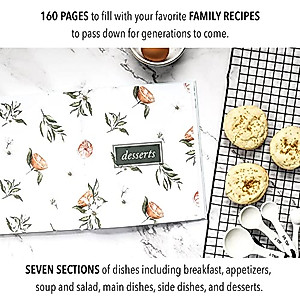 DUNCAN & STONE PAPER CO. Family Recipe Book & Keepsake Journal (160 Pages) – Blank Cookbooks for Family Recipes - Hardcover Recipe Scrapbook - Wife/Mom/Grandmas Recipe Book