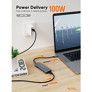 CableCreation 8K HDMI USB C Hub Bundle with Short USB to USB C Cable 1.6FT