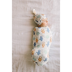 Large Premium Knit Baby Swaddle Receiving Blanket "Max" by Copper Pearl