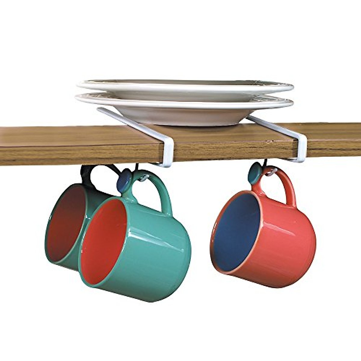 Better Houseware Undershelf Cup & Mug Hooks-Set of 2, standard, White