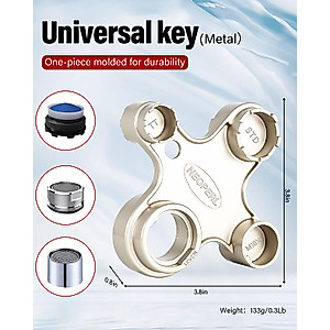 9-in-1 Faucet Aerator Removal Tool Kit(Metal), Heavy-duty Aerato Key for Concealed Threaded and Housed Aerateors,Fits M18 M22 M24 M28 TT TJ TF JR STD Sizes, Faucet Tool for Home Repair Plumbing