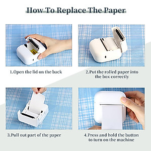 Sticker Printer, Mini Printer,Inkless Sticker Printer,Mini Sticker Printer,Compatible With IOS + Android for Learning Assistance, 3 Pcs sticker rolls, Study Notes, Memo, Fun, Work, Journal (White)