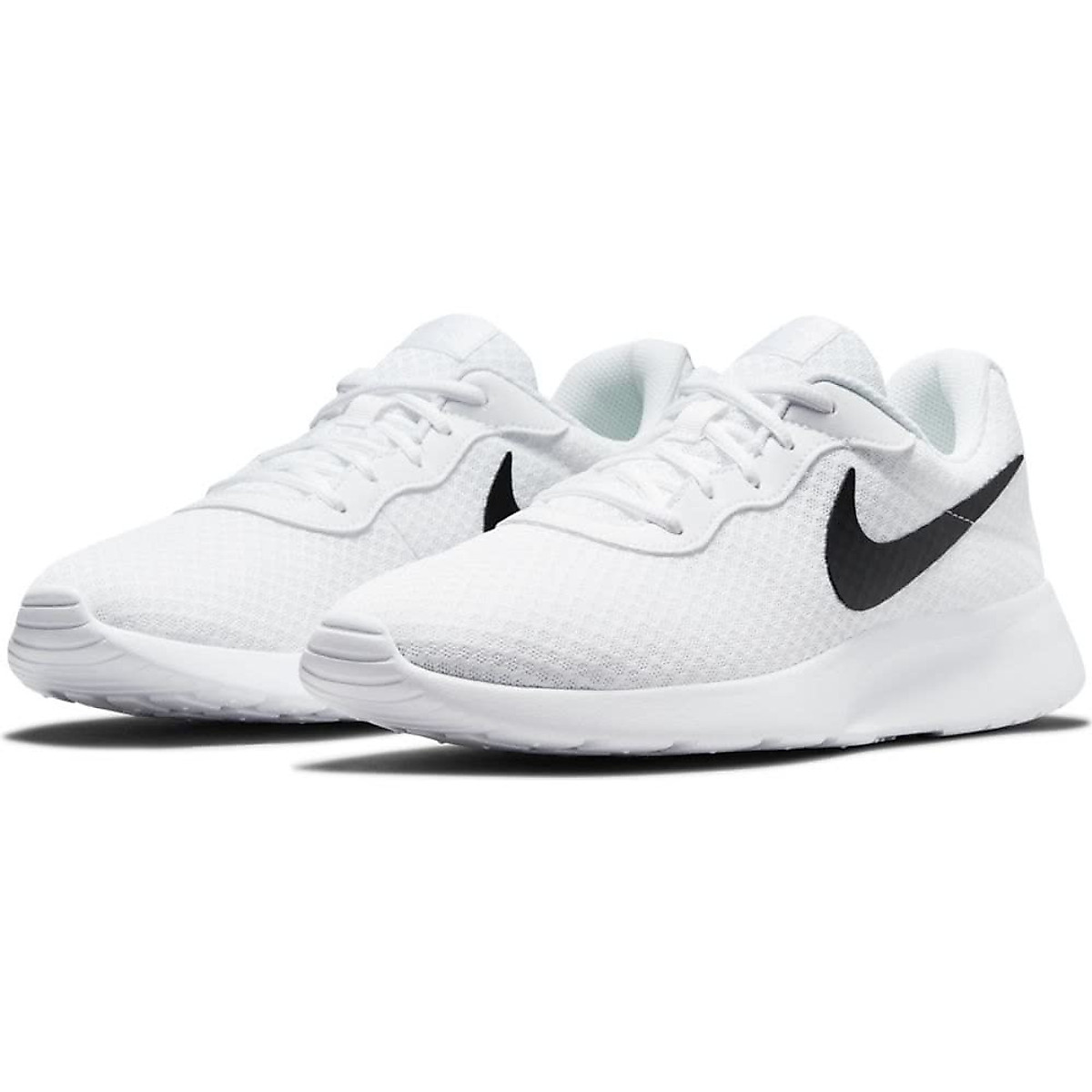 Nike Mens Tanjun, White/Black-Barely Volt, 9