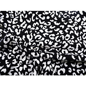 Bullet Printed Liverpool Textured Fabric Stretch Cheetah Black with White O21