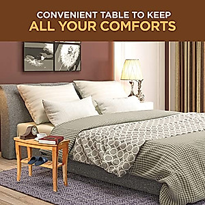 Bambüsi Bamboo Shower Bench and Premium Bathtub Caddy Tray