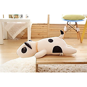 Vintoys Bull Terrier Dog Big Hugging Pillow Soft Plush Toy Stuffed Animals White 21"