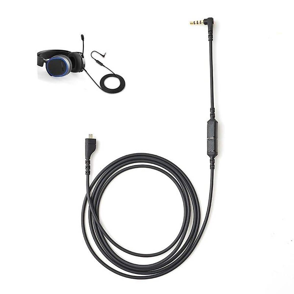 EARLA TEC Replacement Audio Cable Cord, Compatible for SteelSeries Arctis 3 /Arctis 5/ Arctis 7 /Arctis Pro Gaming Headphones with Male to 3.5mm Female Cable Adapter (with 3.5mm converter, Black)