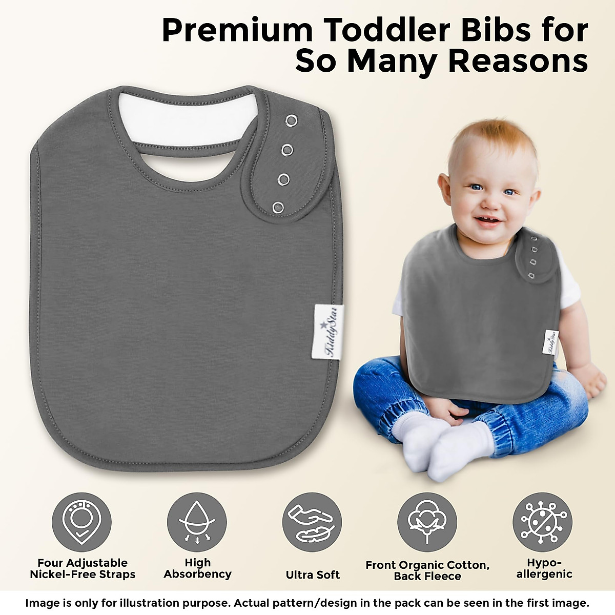 KiddyStar Baby Bibs for Boys & Girls - Organic Cotton Bibs, Bandana Bibs, Drool Bibs, Teething Bibs, Toddler Bibs - Gift