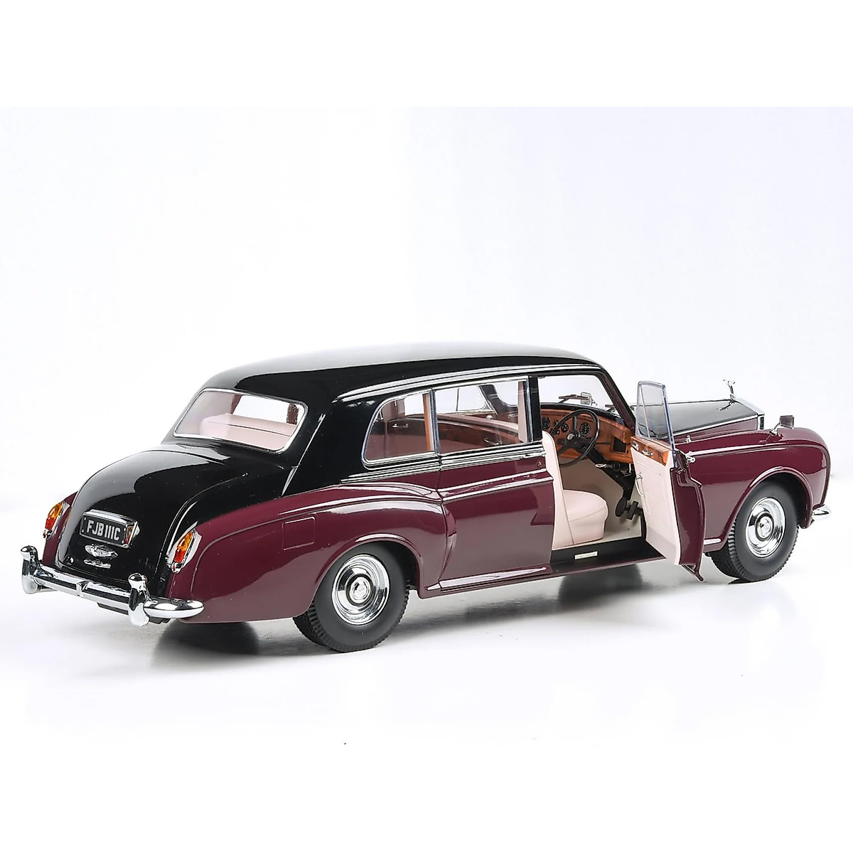 1965 Rolls Royce Phantom V Duotone Royal Garnet Red and Mason's Black 1/18 Diecast Model Car by Paragon Models PA-98218