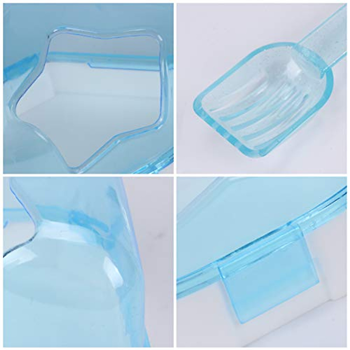 Scicalife Pet Hamster Sand Bathroom, Hamster Sand Bath Container, Large in Blue Plastic Sand Bath Container with Scoop Hamster Sandbox for Hamster Small Pet