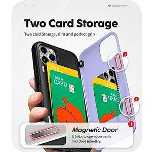 GOOSPERY iPhone 11 Pro Wallet Case with Card Holder, Protective Dual Layer Bumper Phone Case (Lilac Purple)