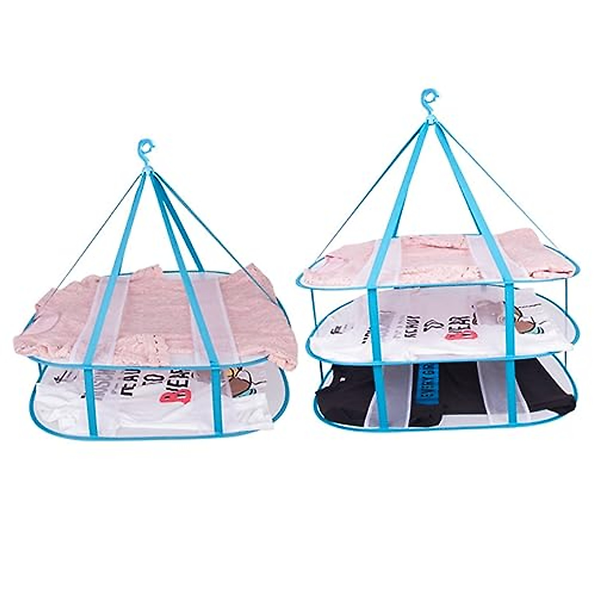 2pcs 3 Foldable Garment Rack Collapsible Laundry Drying Rack Foldable Laundry Rack Sweater Drying Rack Collapsible mesh Basket Clothes Drying Rack Drying Rack. mesh Drying Rack Air