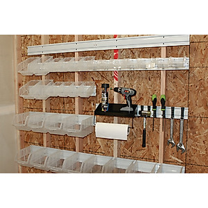 Performance Tool W5169 32-inch Rail Set for Dual Angel Tilt Parts Bins (2 pack), White